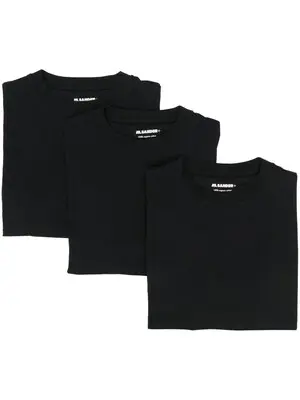 JIL SANDER Cotton Short Sleeve T-shirt - Black