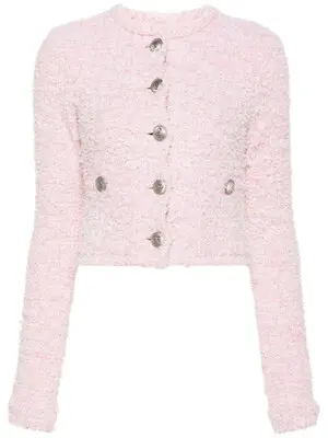 Balenciaga Bouclé Cropped Jacket - Pink
