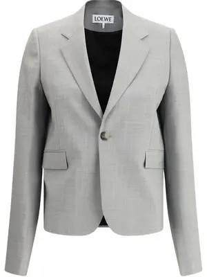 Loewe Wool Single-breasted Jacket - Grey