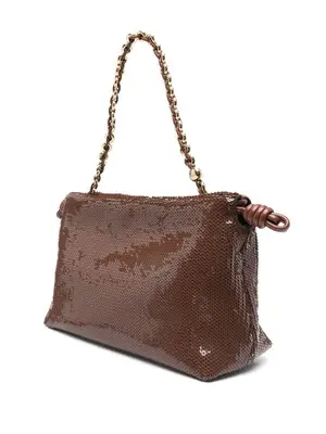 Loewe Flamenco Medium Sequined Clutch - Brown