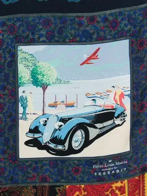 PIERRE-LOUIS MASCIA Lago Di Como Silk Printed Scarf - Blue