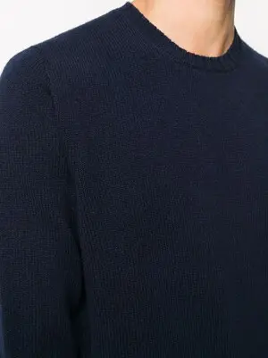 DRUMOHR Round Neck Long Sleeve Sweater - Sky Blue