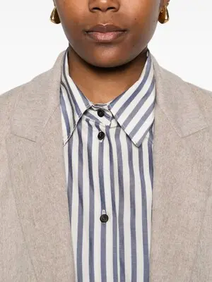 FORTE_FORTE Striped Cotton Blend Shirt - Blue