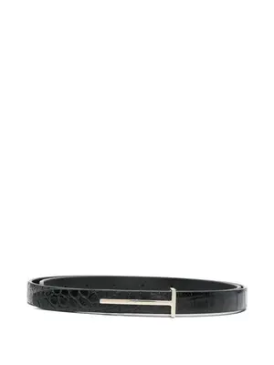 TOM FORD Leather Belt With T-buckle - Black