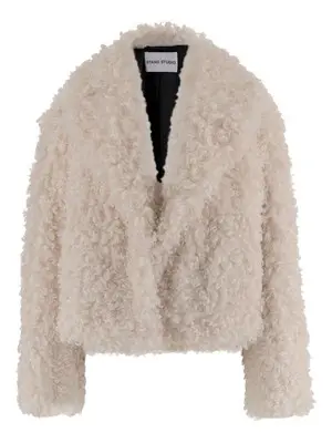 STAND STUDIO Smara Faux Fur Jacket - White