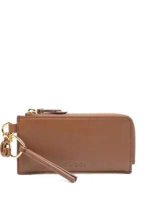 Gucci Leather Card Case - Brown