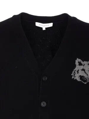 Maison Kitsuné Wool V-neck Cardigan - Black