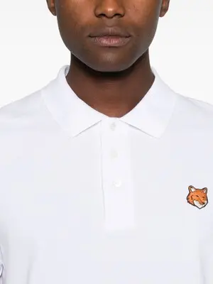 Maison Kitsuné Fox Head Cotton Polo Shirt - White