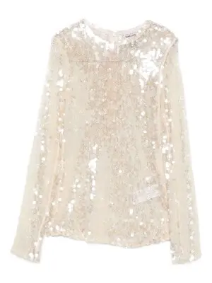 SEMICOUTURE Sequined Top - White