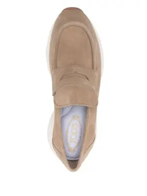 TOD'S Suede Penny Loafers - Brown