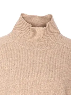 Tory Burch Wool Turtleneck Jumper - Beige