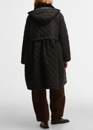 BARBOUR X GANNI Quilted Peplum Shell Coat