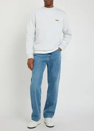Jacquemus Le Sweatshirt Grosgrain Cotton Sweatshirt - Grey