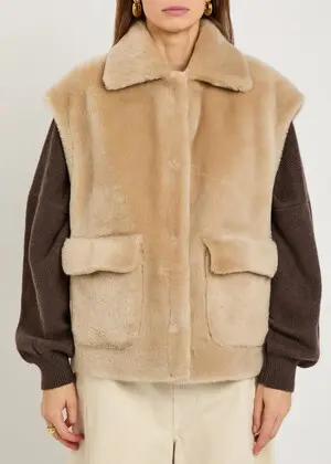 ARMA Edha Shearling Sleeveless Jacket