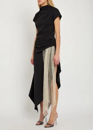 Staud Effie Asymmetric Crepe Dress