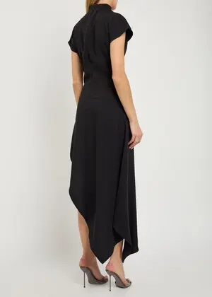 Staud Effie Asymmetric Crepe Dress