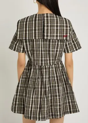 DAMSON MADDER Checked Taffeta Mini Dress - Multicoloured