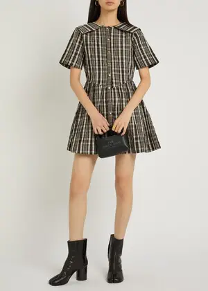 DAMSON MADDER Checked Taffeta Mini Dress - Multicoloured