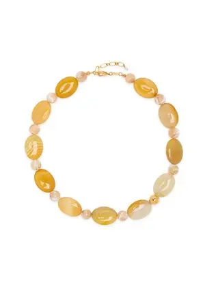 Anni Lu 18kt Gold-plated Beaded Necklace - Orange
