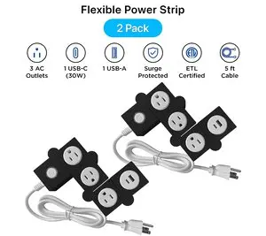 UNCAGED ERGONOMICS Flexible Extension Cord 2pc Charging