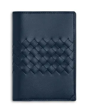 Bottega Veneta Intrecciato Piccolo Passport Case - Blue/black