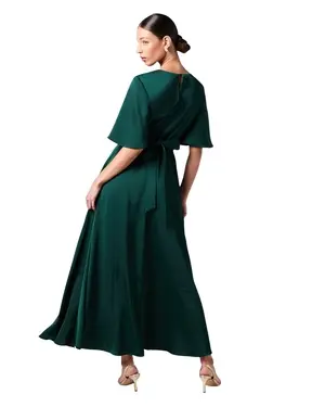 Coast Wrap Satin Maxi Bridesmaids Dress
