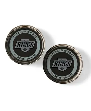 UNCOMMON GOODS Nhl Puck Shaped Glass Coaster, Set Of 2 - Los Angeles Kings