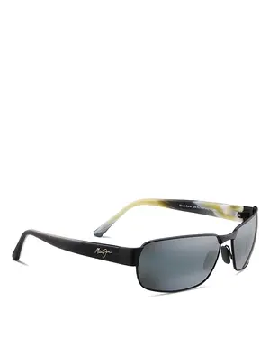 Maui Jim Black Coral Rectangular Sunglasses - Black/gray Mirrored Gradient