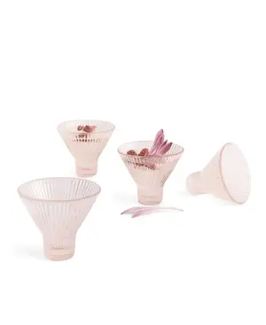 THE COLLECTIVE HOME Pressed Pink Martini Glasses, Set Of 4