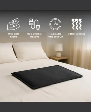 PURSONIC Ultimate Heat & Relaxation Duo: Foot Warmer + Xl Heating Pad Bundle