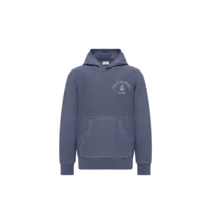 Moncler Rowing Logo Cotton Hoodie - Blue