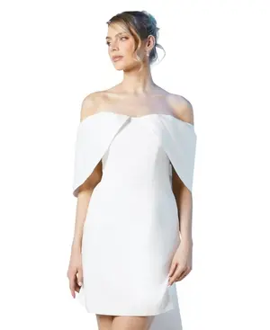 Coast Statement Bardot Mini Bridal Dress