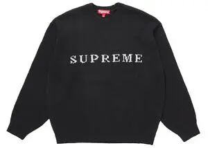 Supreme Contrast Logo Sweater - Black