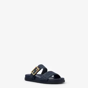 Fendi Ff Tube Double-band Flat Slides