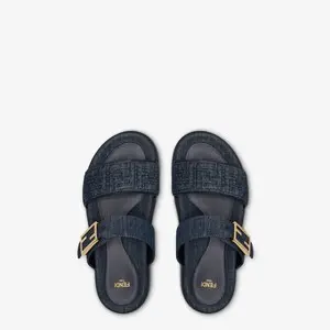 Fendi Ff Tube Double-band Flat Slides