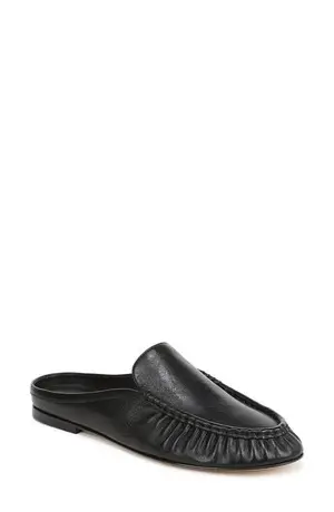 Vince Tevin Ruched Apron Toe Mule - Black