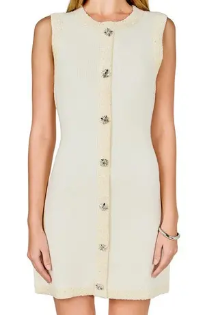 Endless Rose Sequin-trimmed Rib Mini Dress