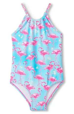 HATLEY Flamingos One-piece Swimsuit - Blue Radiance