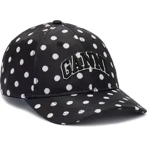 GANNI Logo Embroidered Recycled Nylon Baseball Cap - Black