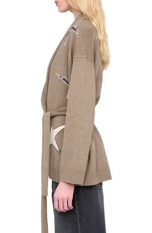 Zadig&Voltaire Outline Stars Merino Wool & Cashmere Cardigan
