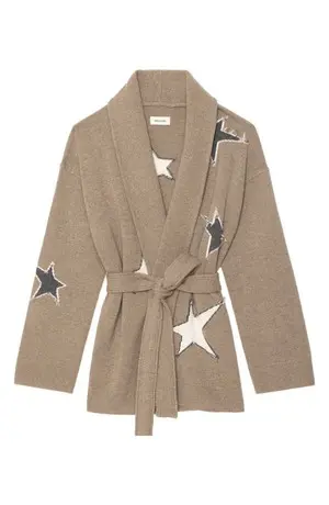 Zadig&Voltaire Outline Stars Merino Wool & Cashmere Cardigan