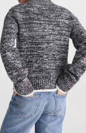 Madewell Marled Mock Neck Cotton-blend Sweater