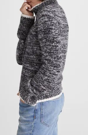 Madewell Marled Mock Neck Cotton-blend Sweater