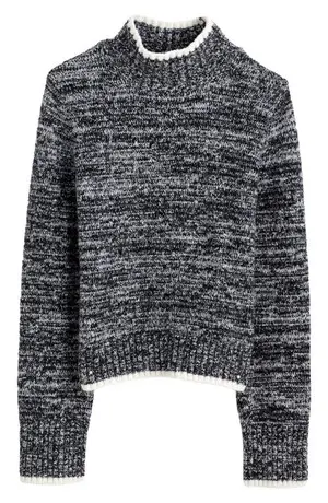 Madewell Marled Mock Neck Cotton-blend Sweater