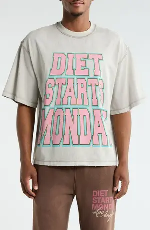 DIET STARTS MONDAY Cotton Graphic T-shirt
