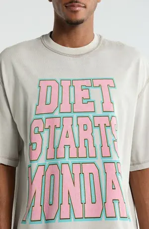 DIET STARTS MONDAY Cotton Graphic T-shirt