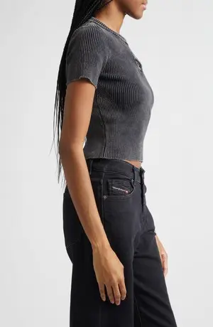 DIESEL® M-anchor-a Short Sleeve Rib Sweater