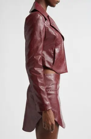 DIESEL® G-ameck Faux Leather Crop Jacket