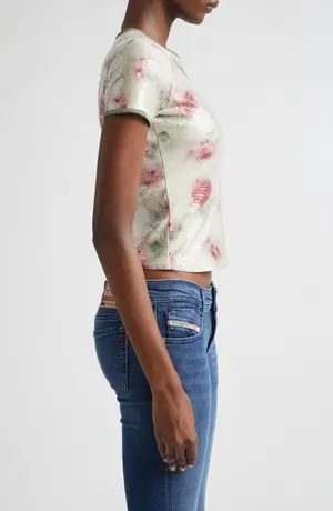 DIESEL® Unkyel Logo Sequin Floral T-shirt