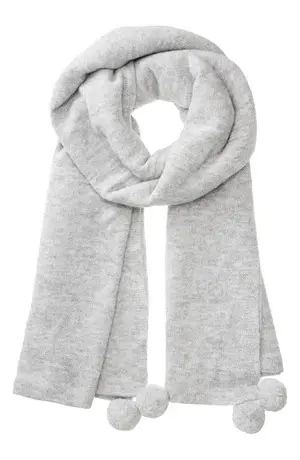 Lele Sadoughi After Party Pompom Baby Alpaca Blend Scarf - Heather